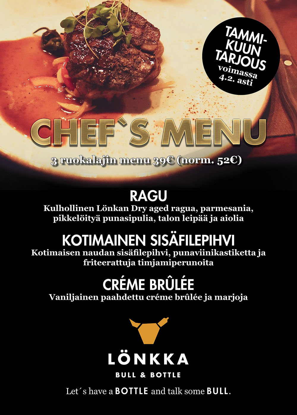 Lönkka Bull & Bottle – Pihviravintola Helsingissä